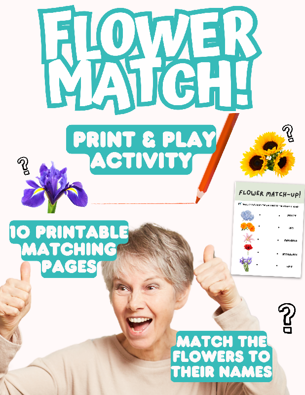 Flower Match-Up Game for Memory Care (Print & Play) – Activity ...