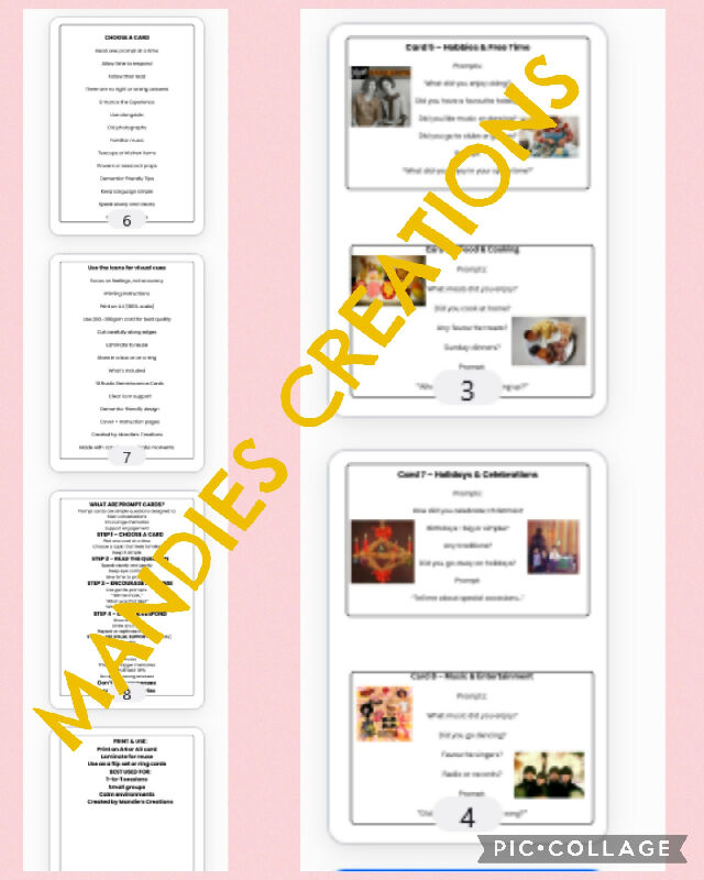 Reminiscence Cards for Seniors | Memory Care Conversation Prompts ...