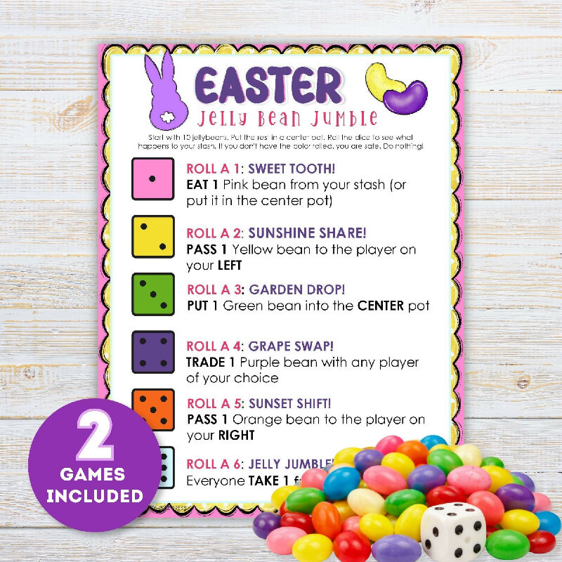 Easter Jelly Bean Dice Game Bundle – Activity Directors Pay Activity ...